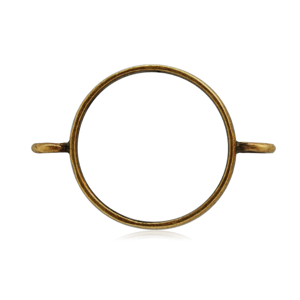 23mm Round Open Back Bezel Pendant,Antique Bronze Pipe Bezel Necklace ...